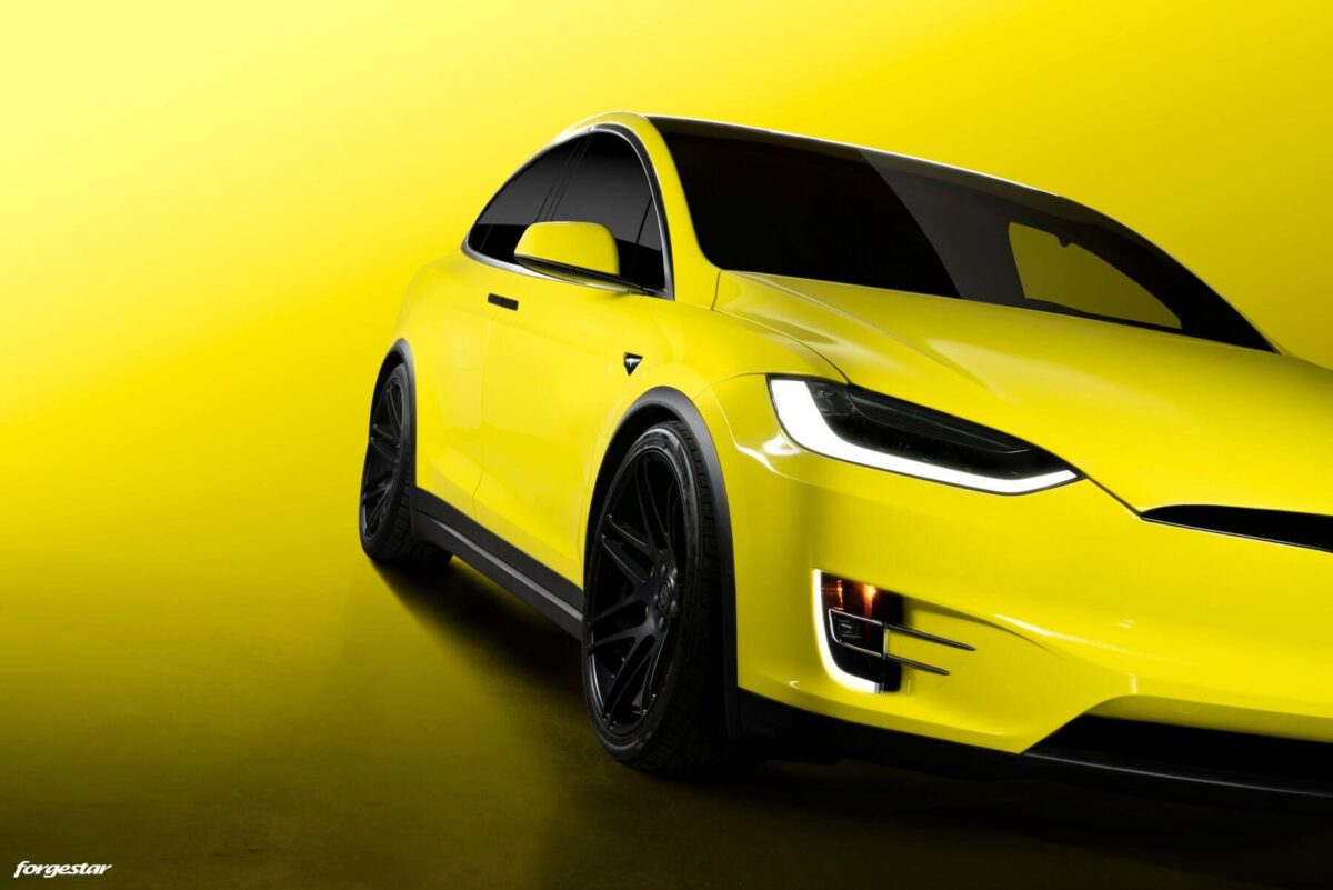 Tesla Model X Given Forgestar Wheels And A 3M Bright Yellow Wrap - We ...